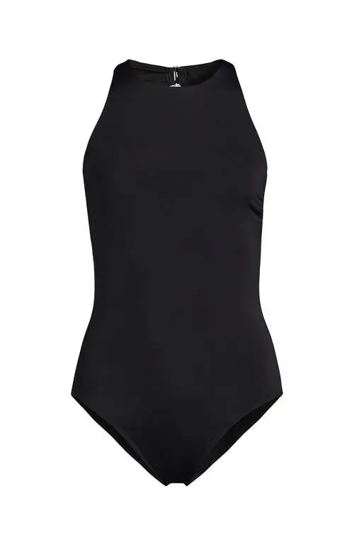 LANDS' END D-cup Tugless High Neck One Piece Swimsuit