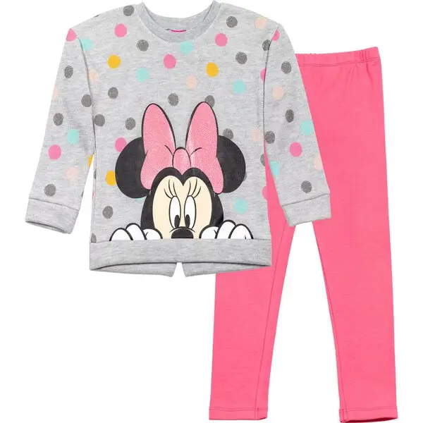 Disney Minnie Mouse Sweatshirt & Leggings Set - Grey/pink
