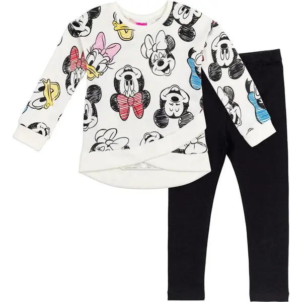 Disney Minnie Mouse Sweatshirt & Leggings Set - White/black