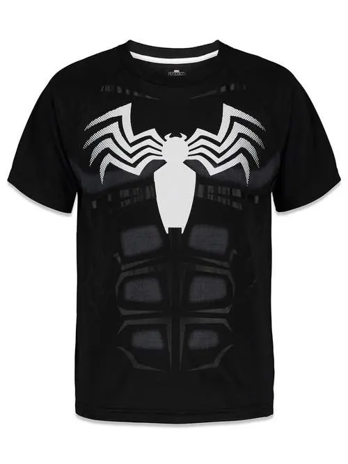 MARVEL Printed T-shirt & Mesh Shorts Set - Venom Black Black