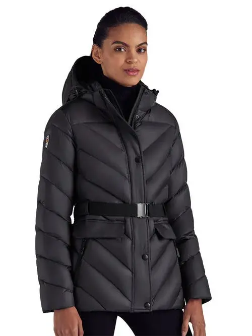 TRIPLE F.A.T. GOOSE Montalva Puffer Down Belted Jacket - Charcoal