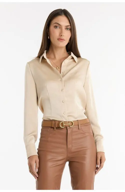 THE NOLI SHOP Paulina Silk Blouse - Gold