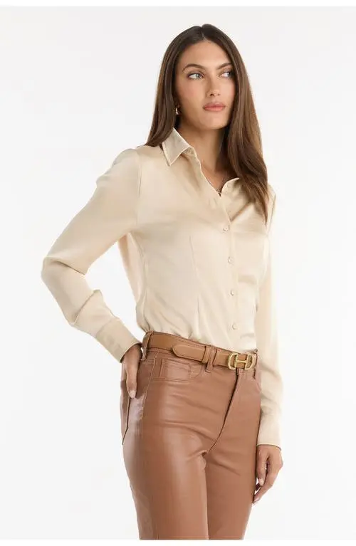 THE NOLI SHOP Paulina Silk Blouse - Gold