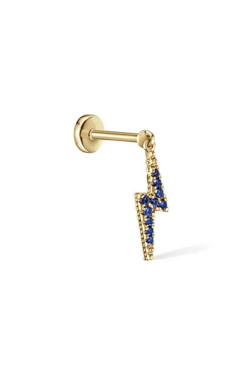 MARIA TASH 18k Gold Diamond & Sapphire Lightning Bolt Charm Earring - Yellow Gold