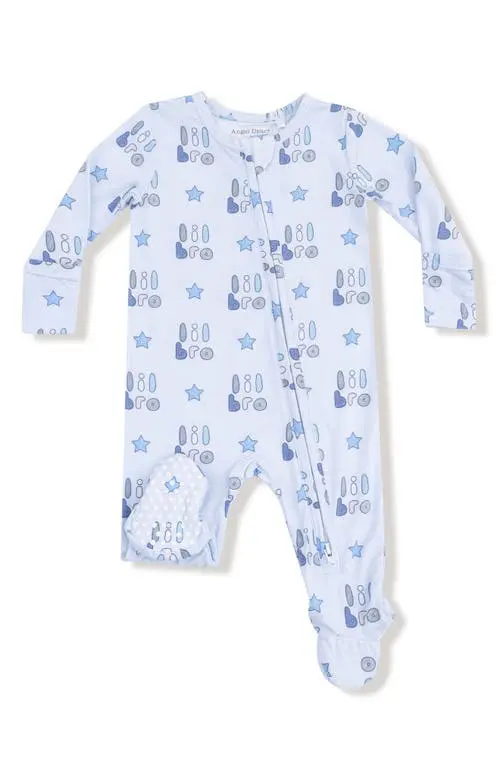 ANGEL DEAR L'il Bro Print Footie - Light Blue