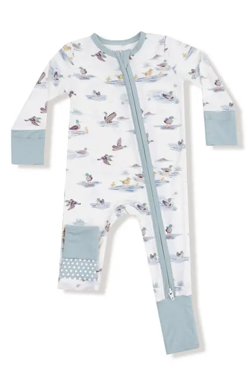 ANGEL DEAR Migrating Mallards Convertible Zip Romper - Ivory
