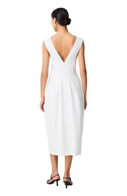 Another Tomorrow Seamed Midi Dress