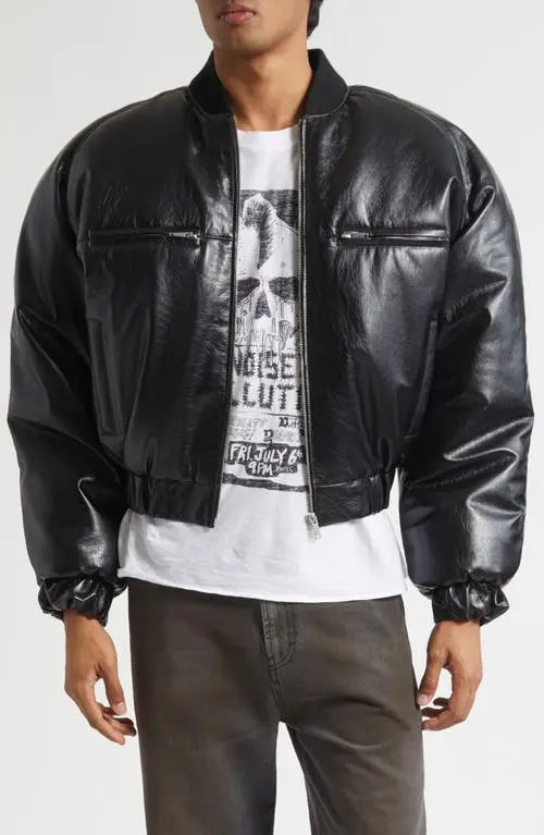 LU'U DAN Riot Faux Leather Bomber Jacket