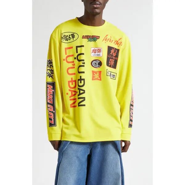 LU'U DAN Motocross Oversize Long Sleeve Graphic T-shirt