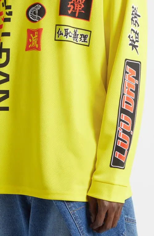 LU'U DAN Motocross Oversize Long Sleeve Graphic T-shirt