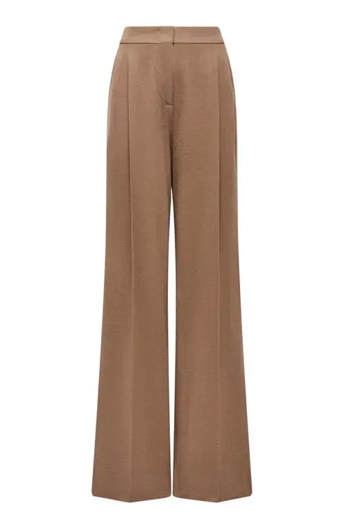 Another Tomorrow Pleated Wide-leg Trousers - Camel
