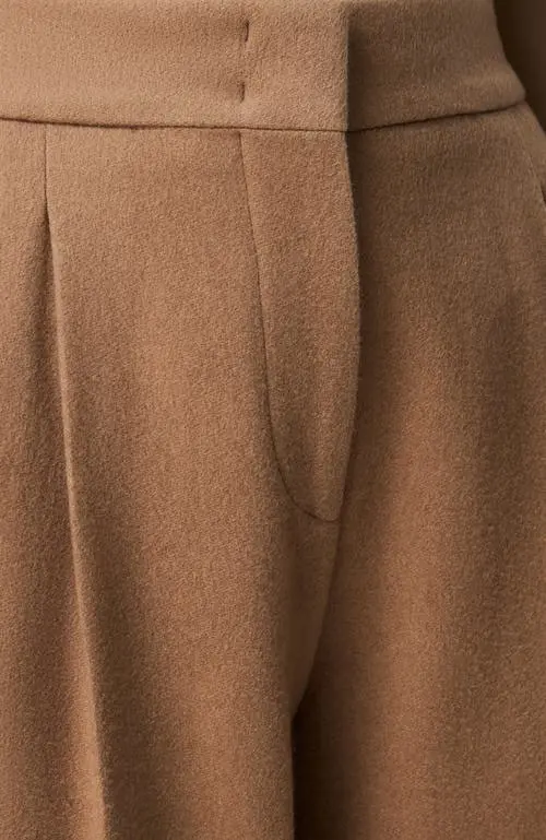 Another Tomorrow Pleated Wide-leg Trousers - Camel