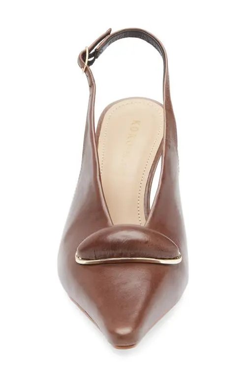 KOKO + PALENKI Penn Slingback Pump - Brown Leather