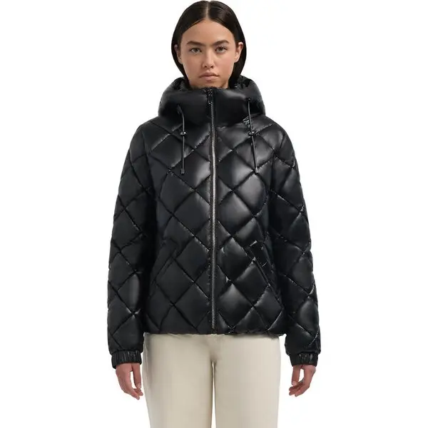 Pajar Diamond Quilted Boxy Puffer Jacket - Black