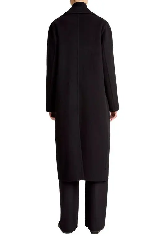 Vince Double-breasted Wool Blend Coat - Black
