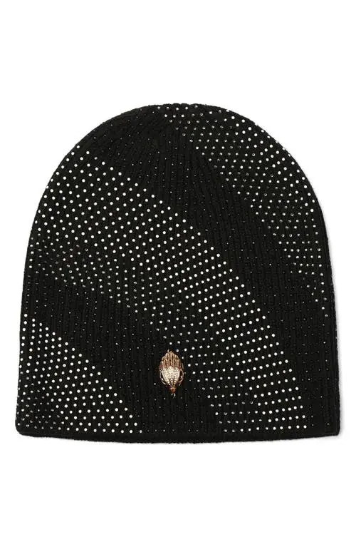 Kurt Geiger Crystal Wave Beanie - Black