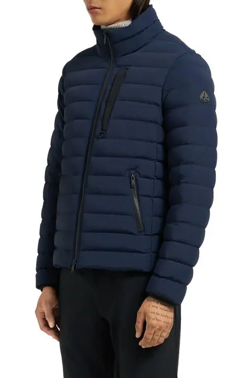 Moose Knuckles Laki Water Repellent Quilted Down Jacket - Navy
