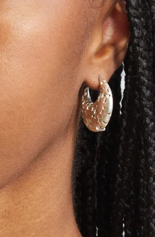 SHANA CAVE Lace Crescent Hoop Earrings