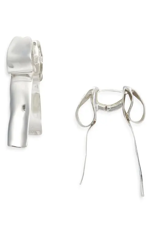 SHANA CAVE Big Bow Hoop Earrings - Silver