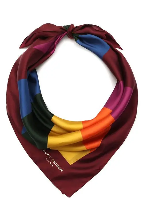 Kurt Geiger Silk Square Scarf - Dark Rainbow