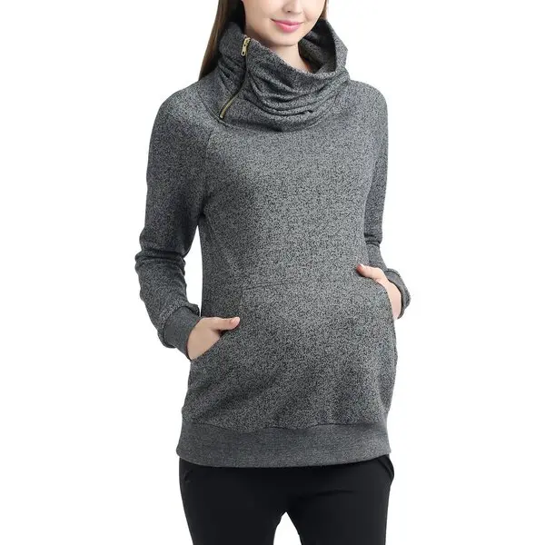 KIMI + KAI Thea Gathered Maternity Sweatshirt - Gray