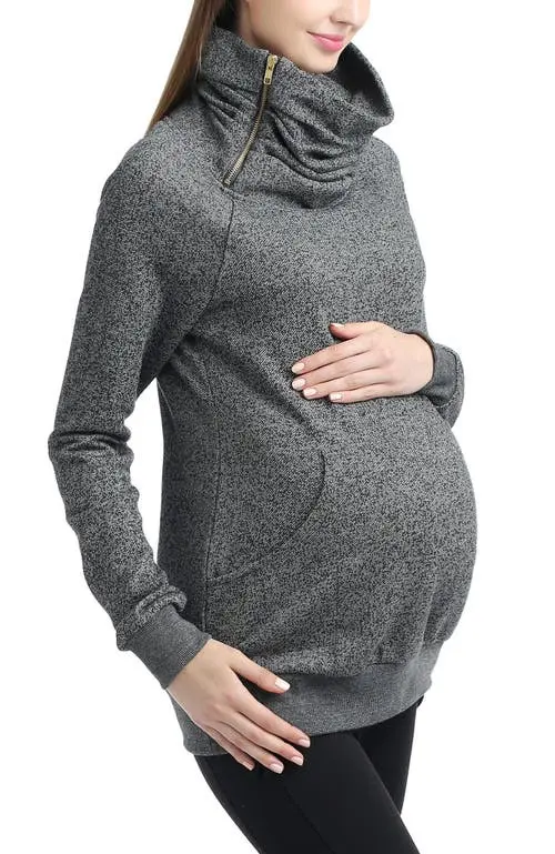 KIMI + KAI Thea Gathered Maternity Sweatshirt - Gray