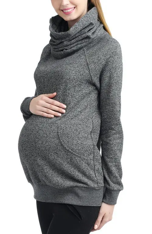 KIMI + KAI Thea Gathered Maternity Sweatshirt - Gray