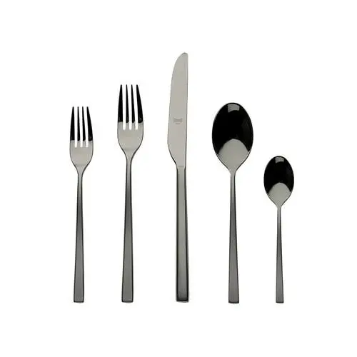 MEPRA Atena Flatware Set5 Pieces - Frozen Black Gold