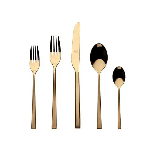 MEPRA Atena Flatware Set5 Pieces - Frozen Gold