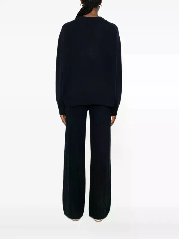 Soft Goat Boyfriend Knit Crew Neck - Blue