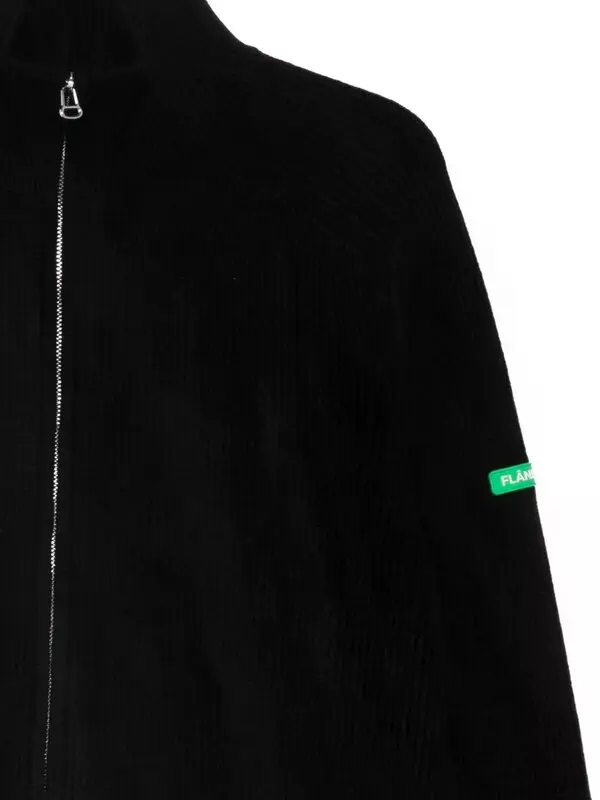 FLANEUR Zip-up Ribbed Cardigan