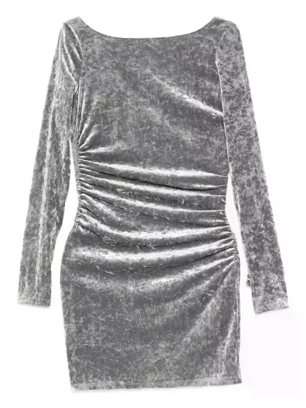 Patrizia Pepe Ruched Velvet Mini Dress - Grey