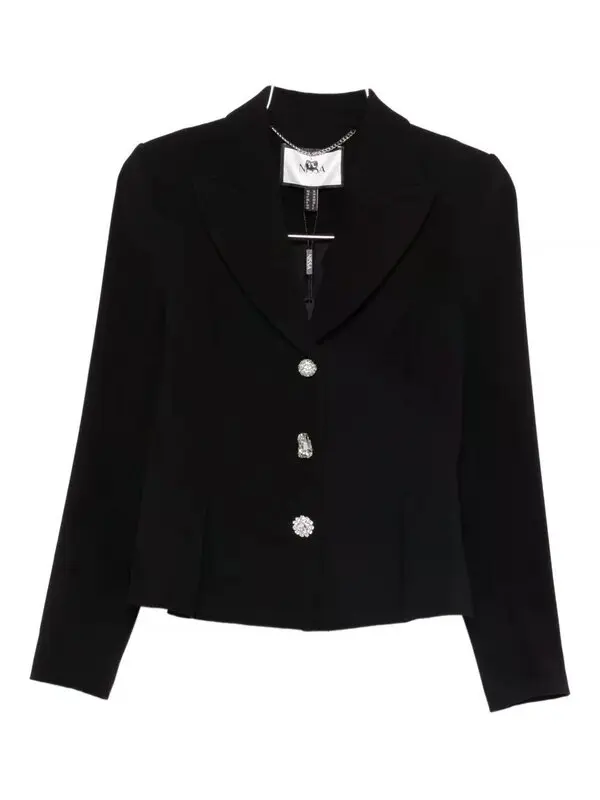 NISSA Crystal-embellished Single-breasted Blazer - Black