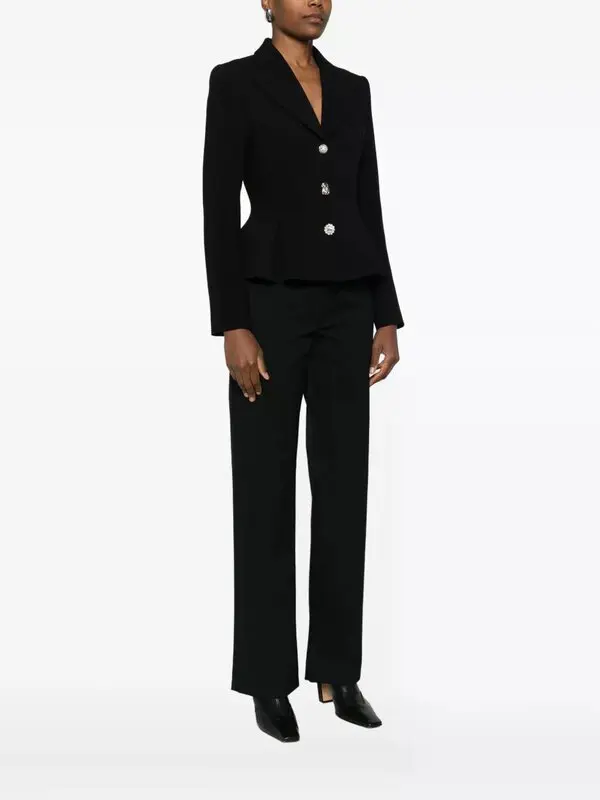 NISSA Crystal-embellished Single-breasted Blazer - Black