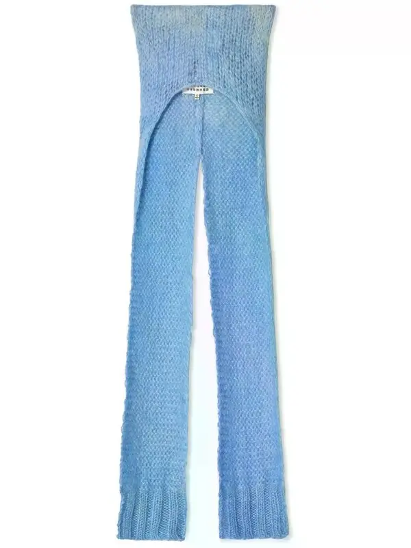 MAISON MARGIELA Knitted Scarf Beanie - Blue