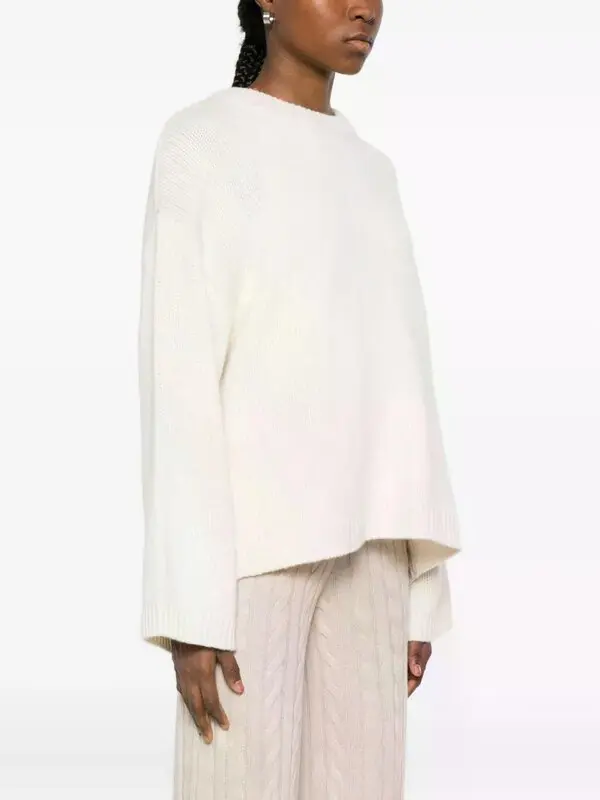 Soft Goat Chunky Knit Crewneck - Neutrals