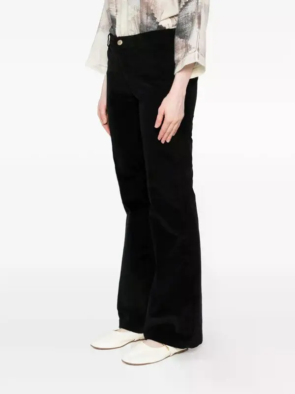 40WEFT Corduroy Flared Trousers - Black