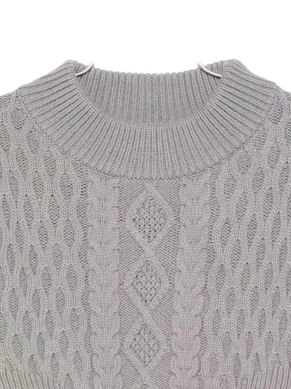 Patrizia Pepe Cropped Cable-knit Sweater