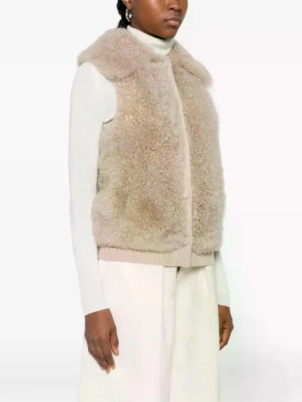 YVES SALOMON Textured Gilet - Neutrals