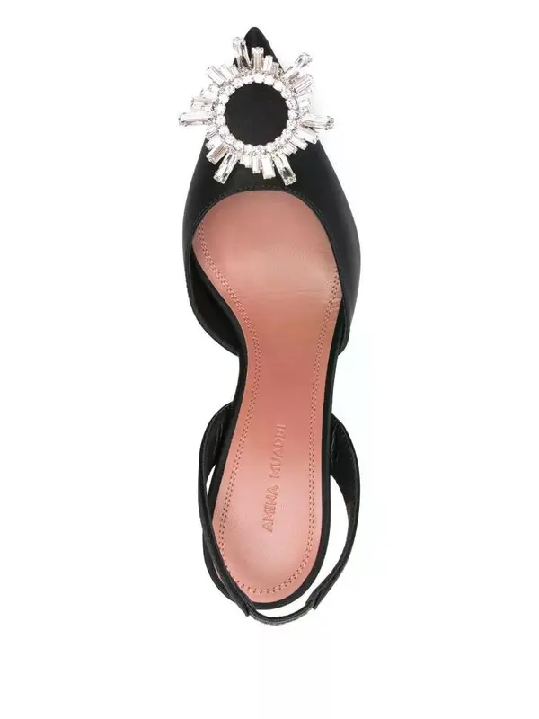 Amina Muaddi 105mm Embellished Slingback Pumps