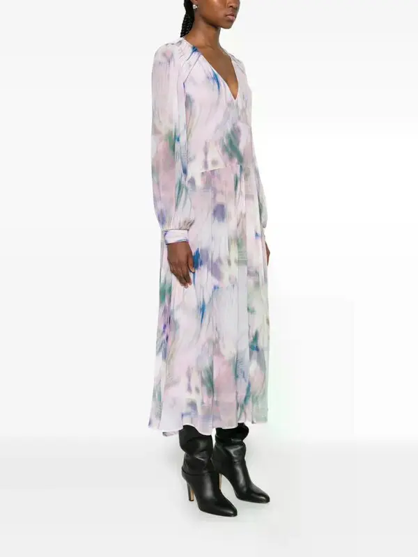 BOSS Long-sleeve V-neck Midi Dress