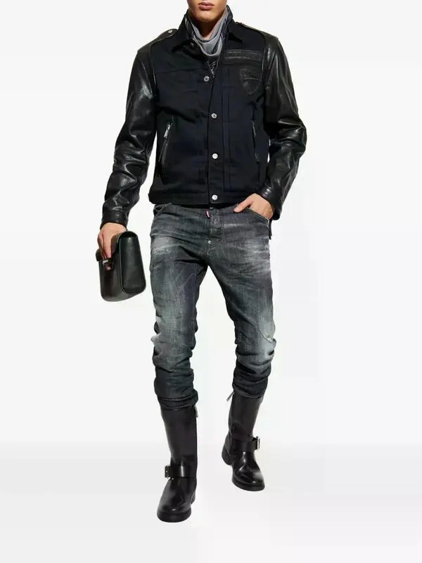 Dsquared2 X Ducati Leather-sleeve Shirt Jacket