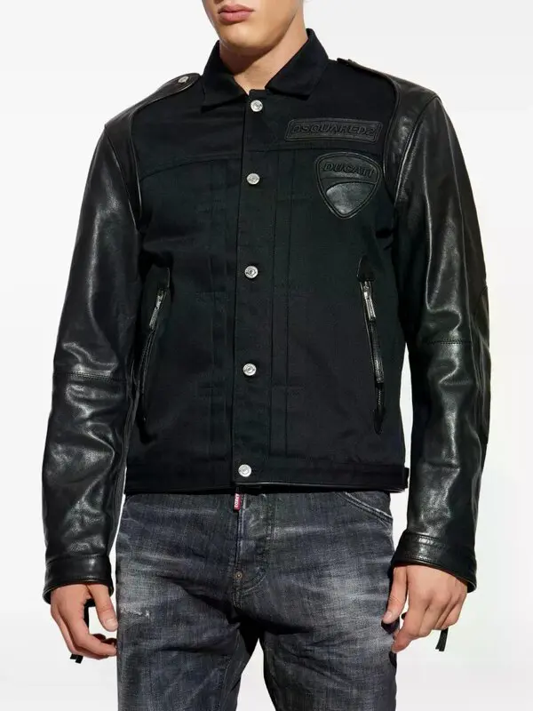 Dsquared2 X Ducati Leather-sleeve Shirt Jacket