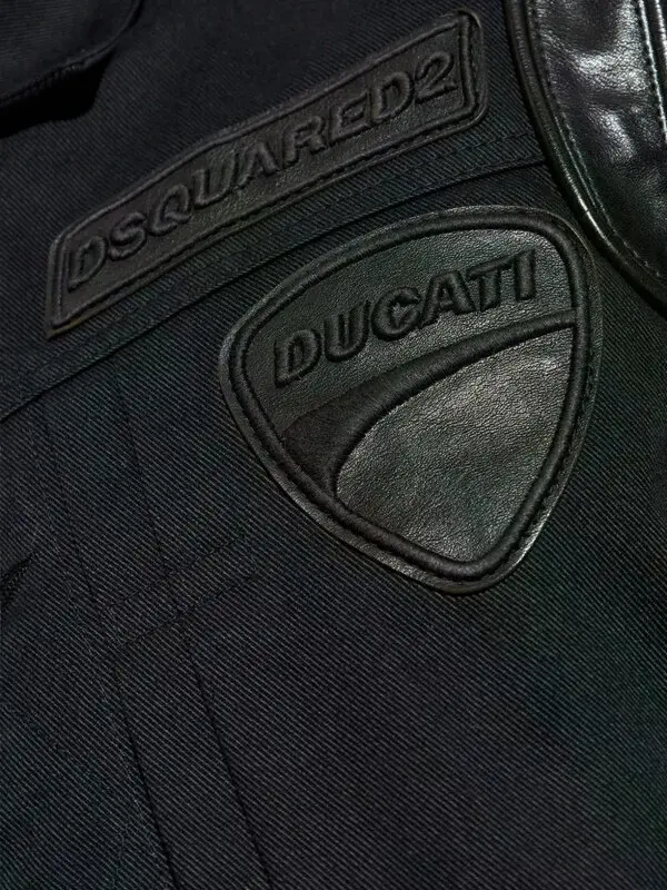 Dsquared2 X Ducati Leather-sleeve Shirt Jacket