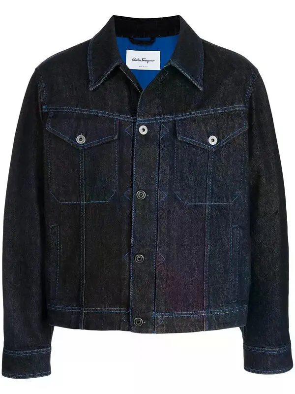 FERRAGAMO Contrast-stitch Denim Jacket
