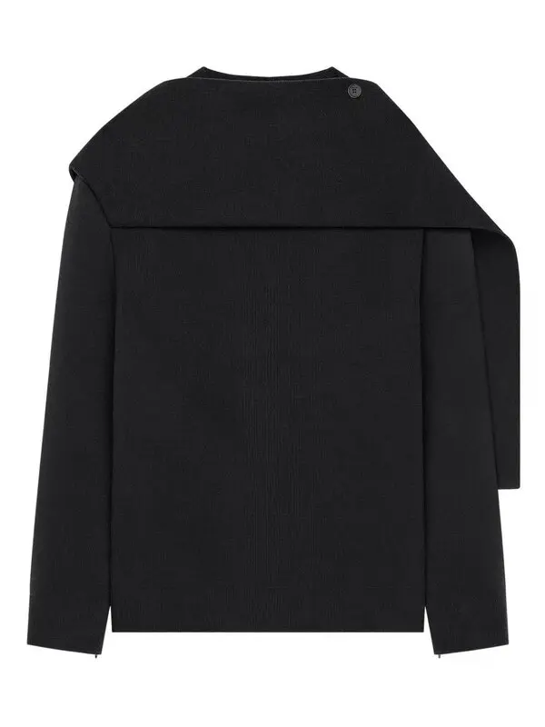 COURREGES Draped Wool Sweater - Black