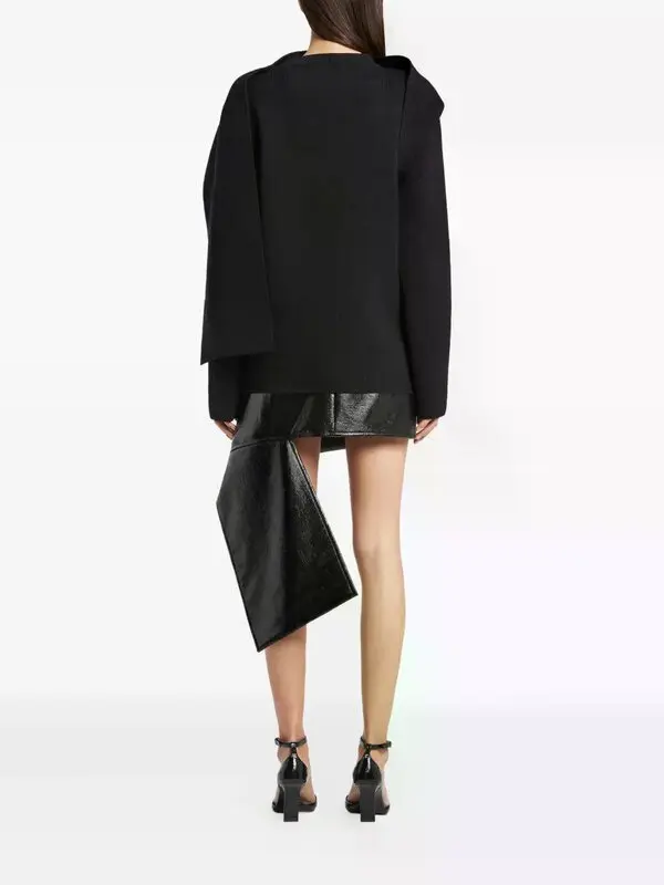 COURREGES Draped Wool Sweater - Black