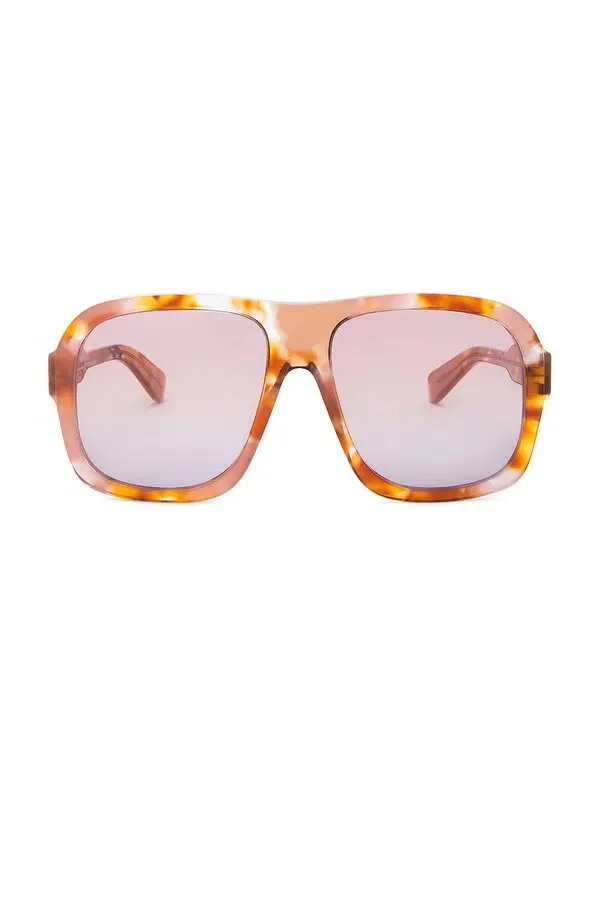 Chloé Gayia Square Frame Sunglasses - Havana & Red