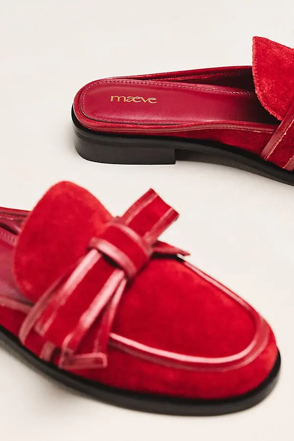 Maeve 3d Bow Loafer Slides - Red