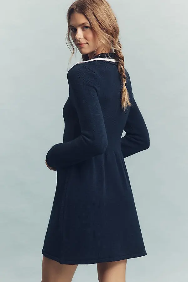 anthropologie navy blue dress Anthropologie Hutch Pleated Sweetheart Midi Dress Plus Size 20 Navy New –  Finds For You main image 1